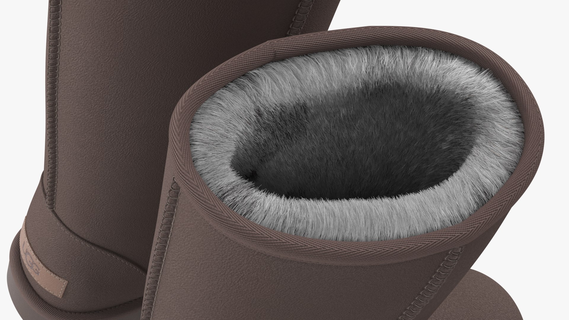 Australian UGG Classic Boots Fur Brown 3D Model - TurboSquid 2071140