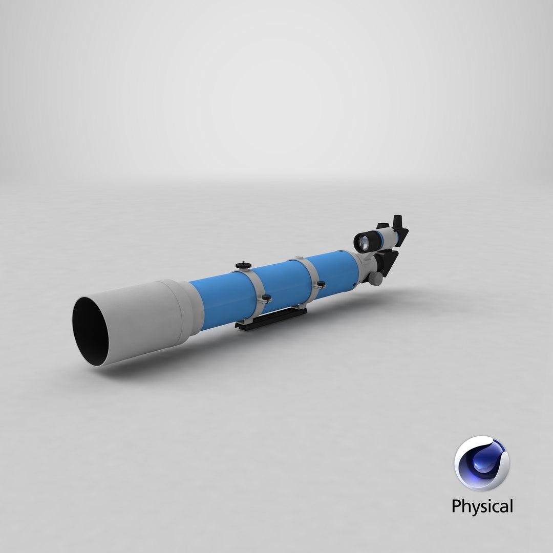 3D refractor telescope generic - TurboSquid 1335444