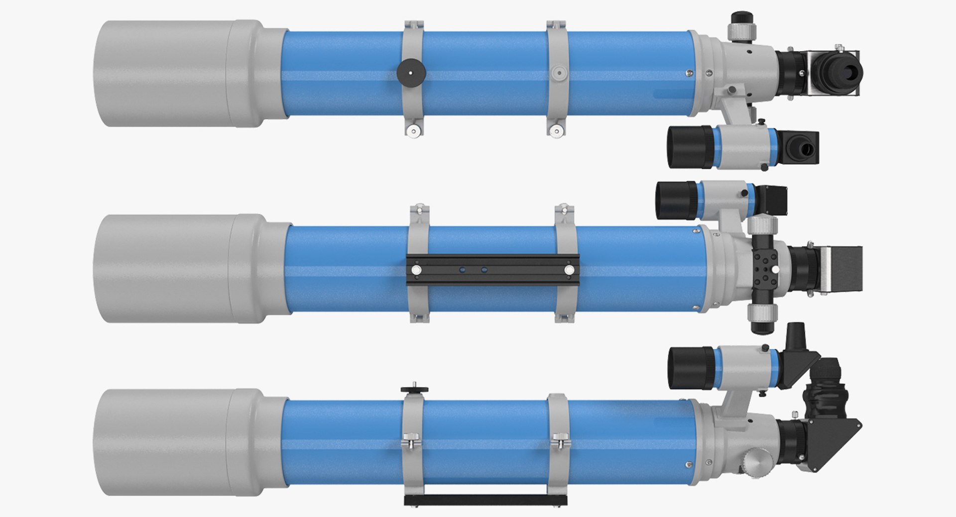 3D refractor telescope generic - TurboSquid 1335444