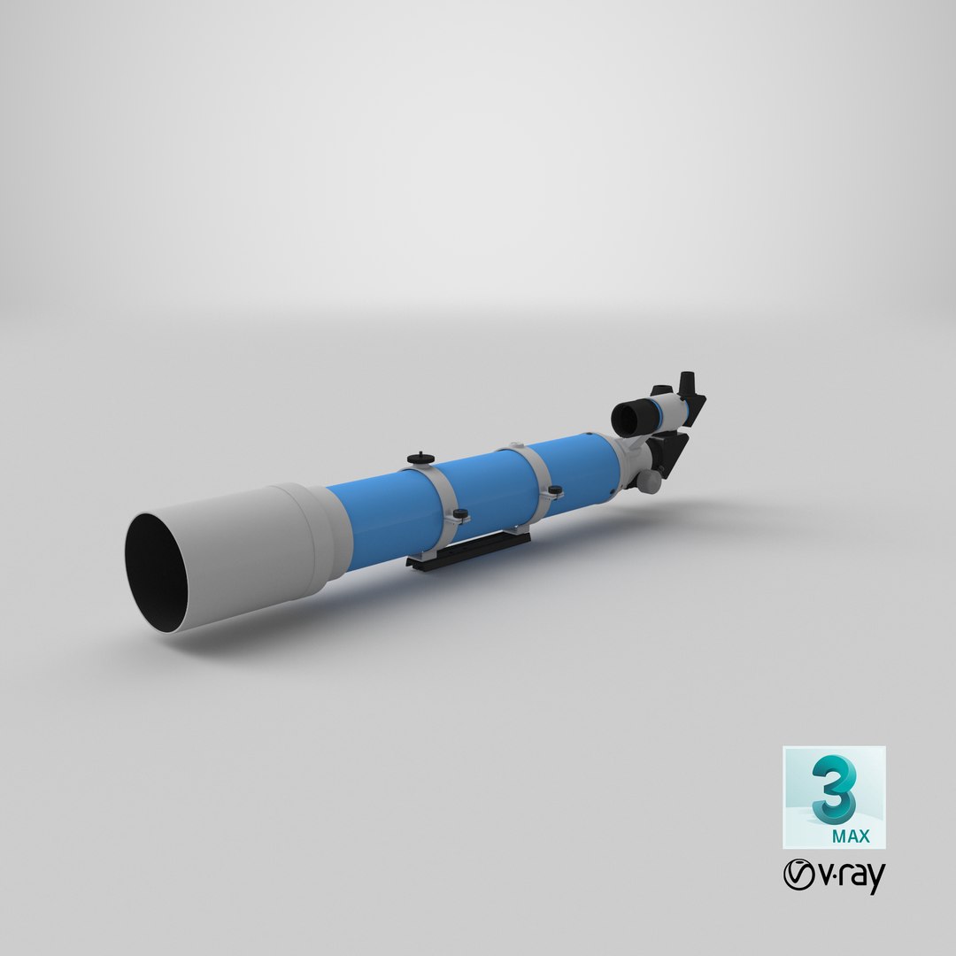 3D refractor telescope generic - TurboSquid 1335444