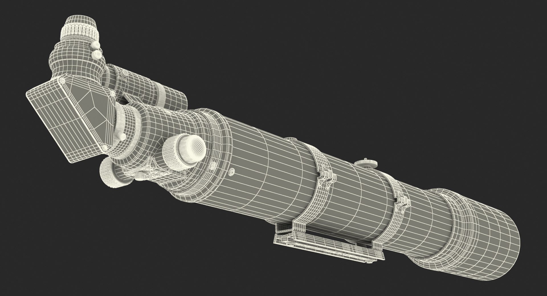 3D refractor telescope generic - TurboSquid 1335444