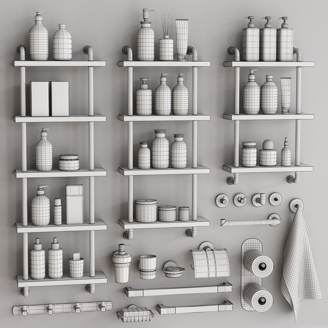 3D Model Bathroom Accessories 47 - TurboSquid 1955461