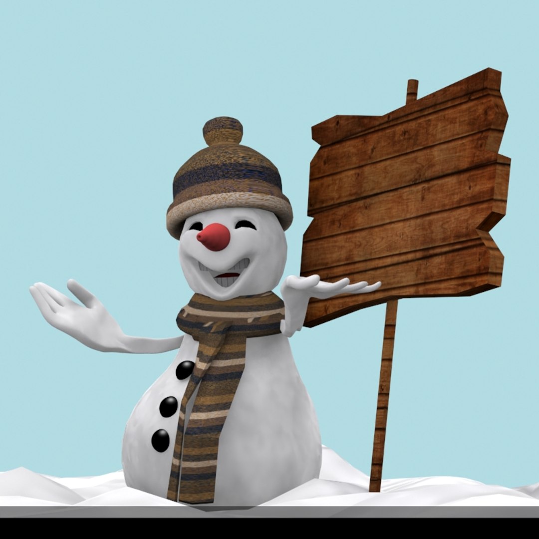 3d model snowman cartoon winter
