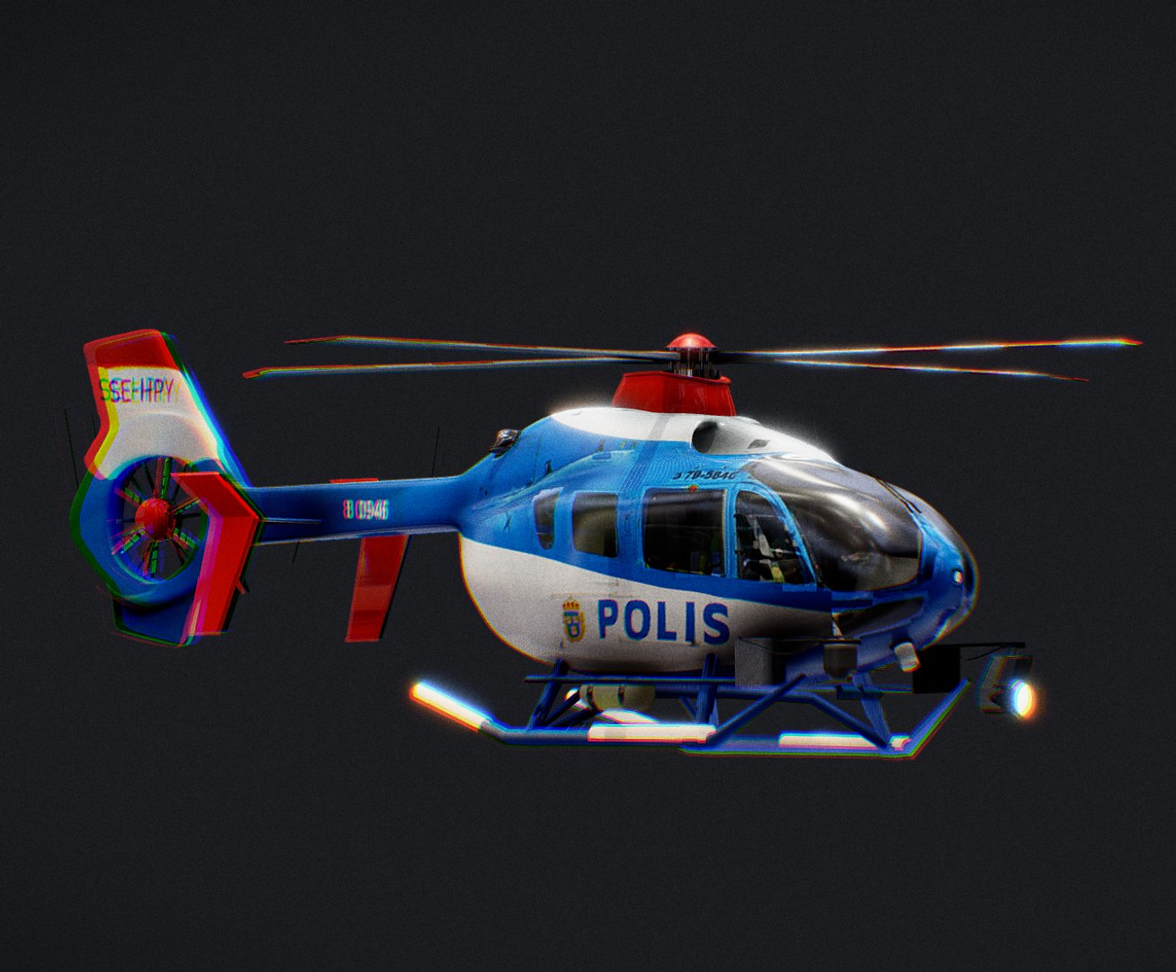 3D Model Police Helicopter Airbus H135 Swedish - TurboSquid 1887016