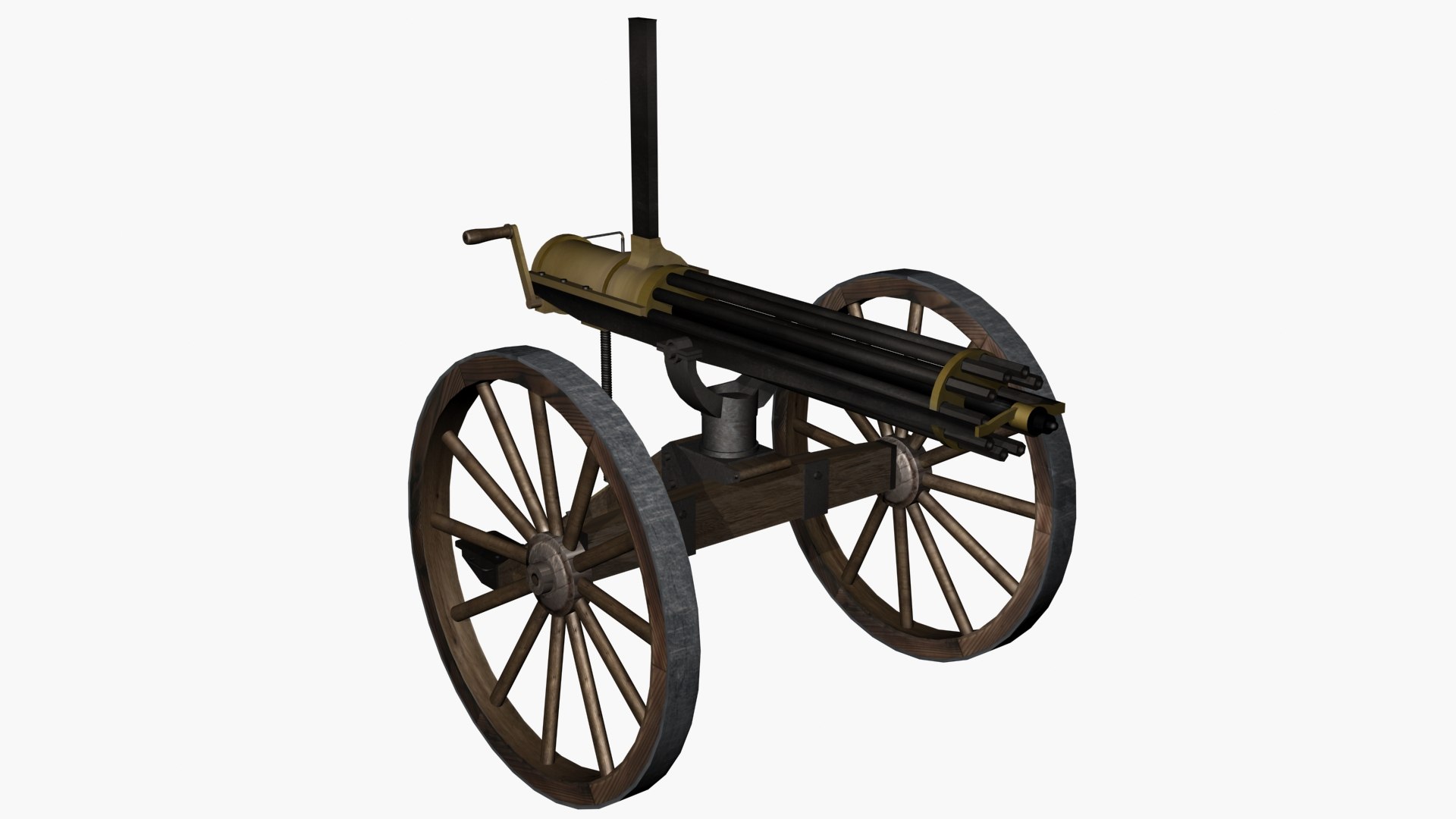 1800s Gatling Gun 3D - TurboSquid 2202422