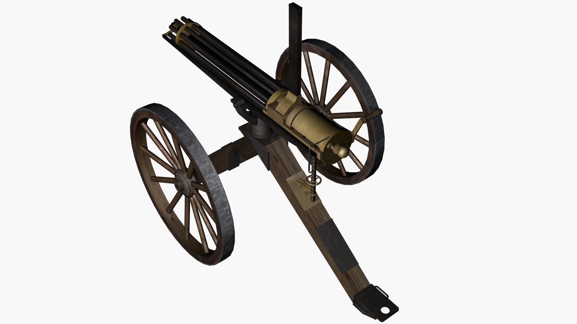 1800s Gatling Gun 3D - TurboSquid 2202422