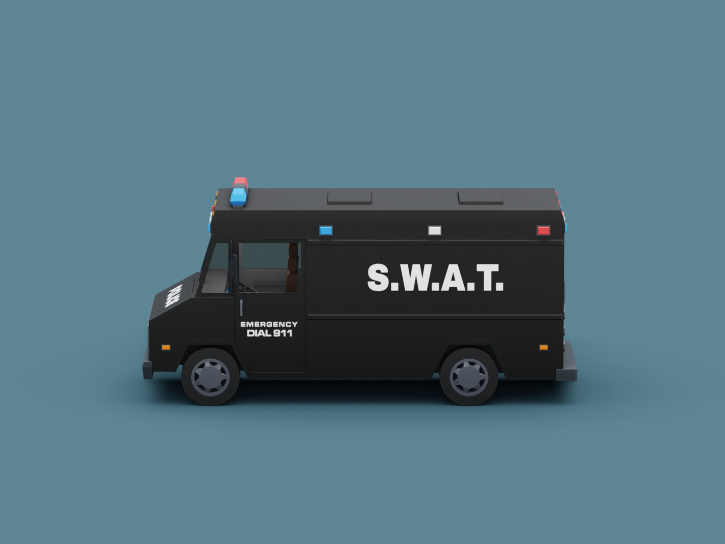 3D Stylized Step Van Police SWAT Low Poly - TurboSquid 1939156