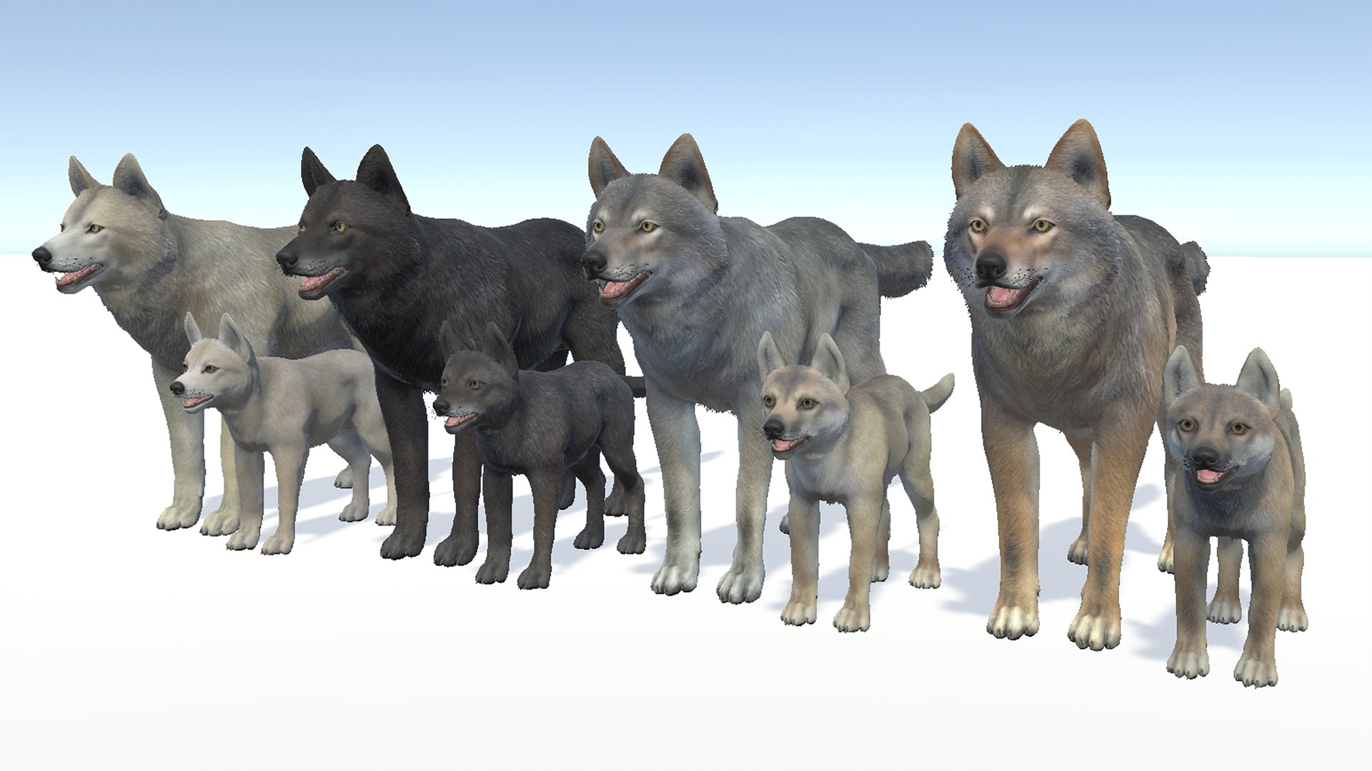 3D Wolf Family - TurboSquid 2119730