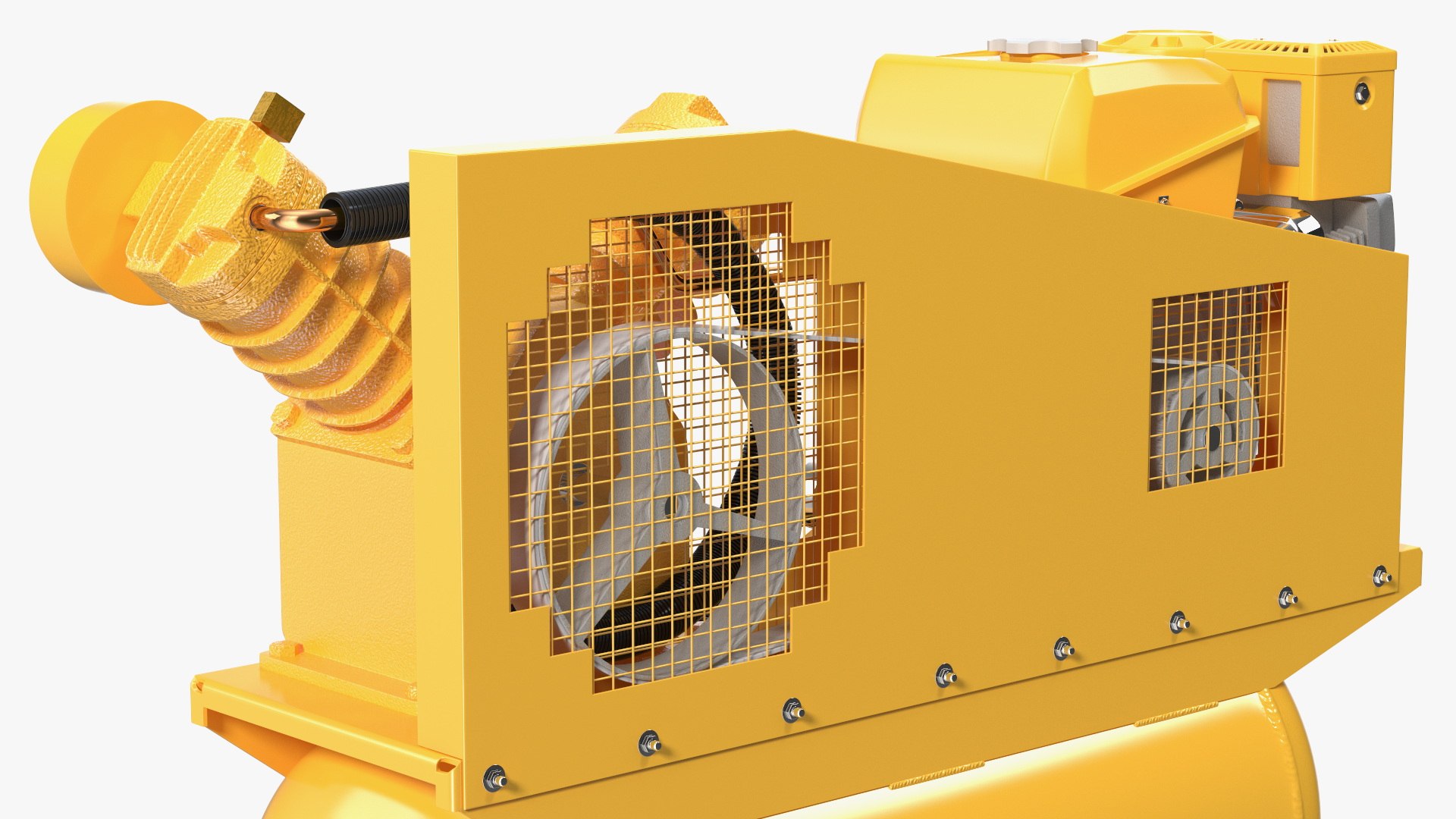 Industrial Yellow Piston Compressor 3D Model - TurboSquid 2143078