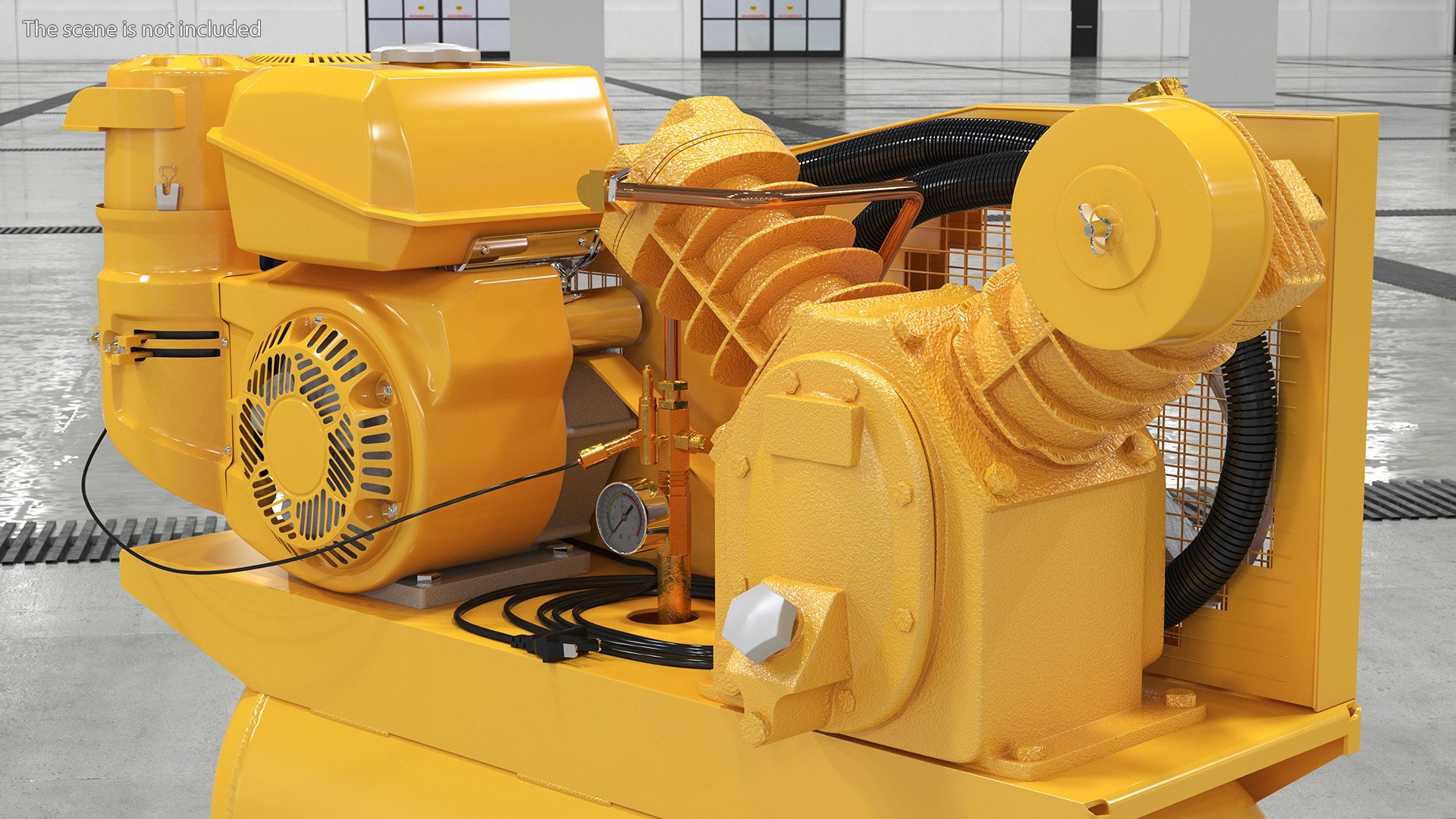 Industrial Yellow Piston Compressor 3D Model - TurboSquid 2143078
