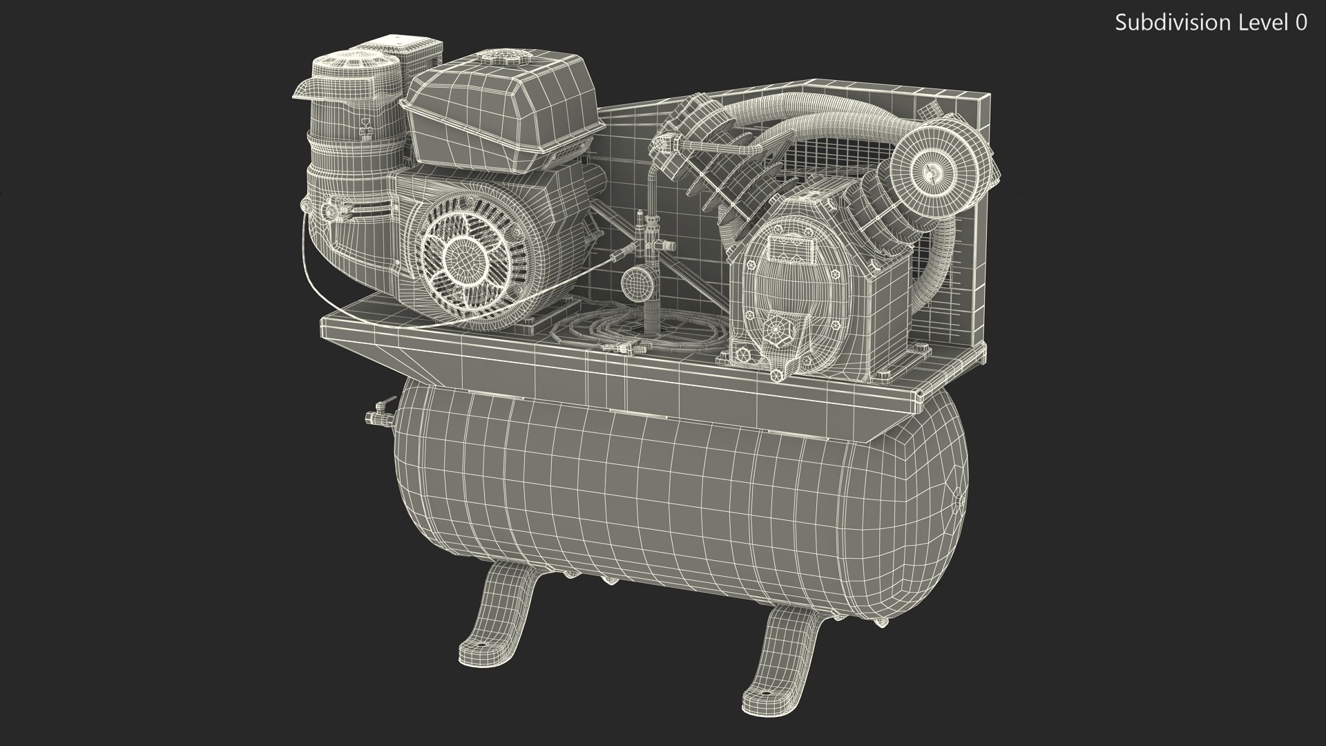 Industrial Yellow Piston Compressor 3D Model - TurboSquid 2143078