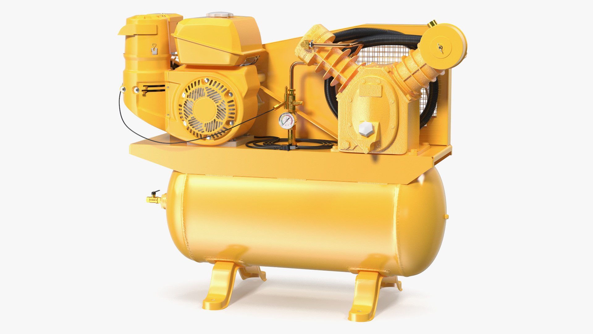 Industrial Yellow Piston Compressor 3D Model - TurboSquid 2143078