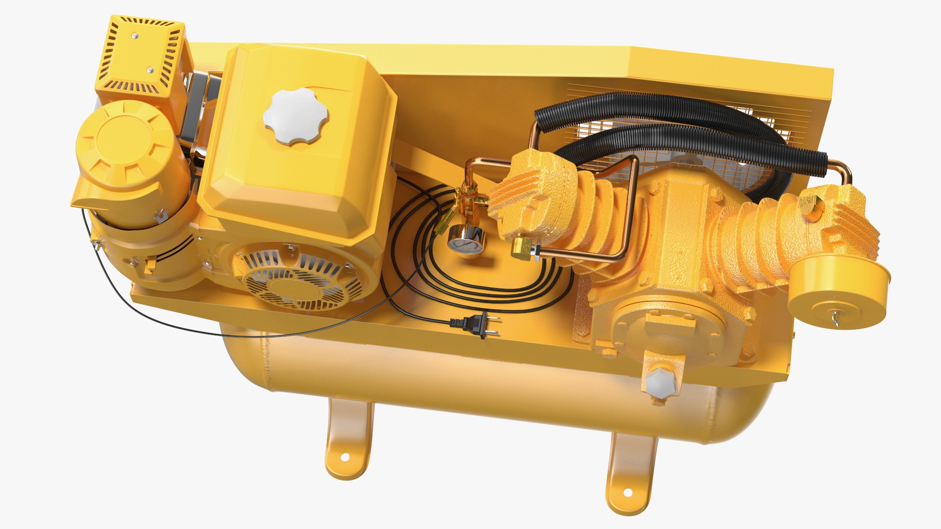 Industrial Yellow Piston Compressor 3D Model - TurboSquid 2143078