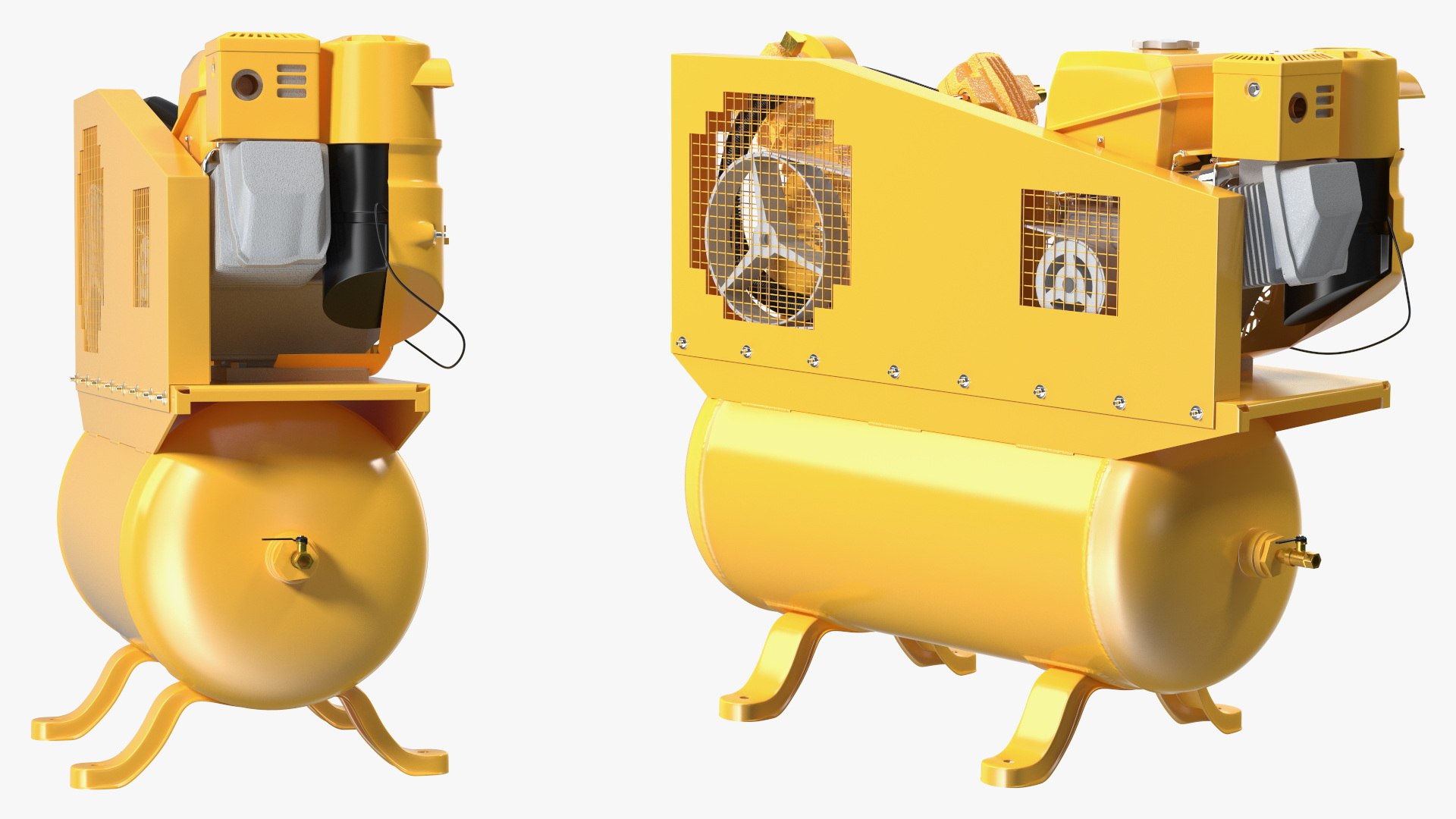 Industrial Yellow Piston Compressor 3D Model - TurboSquid 2143078