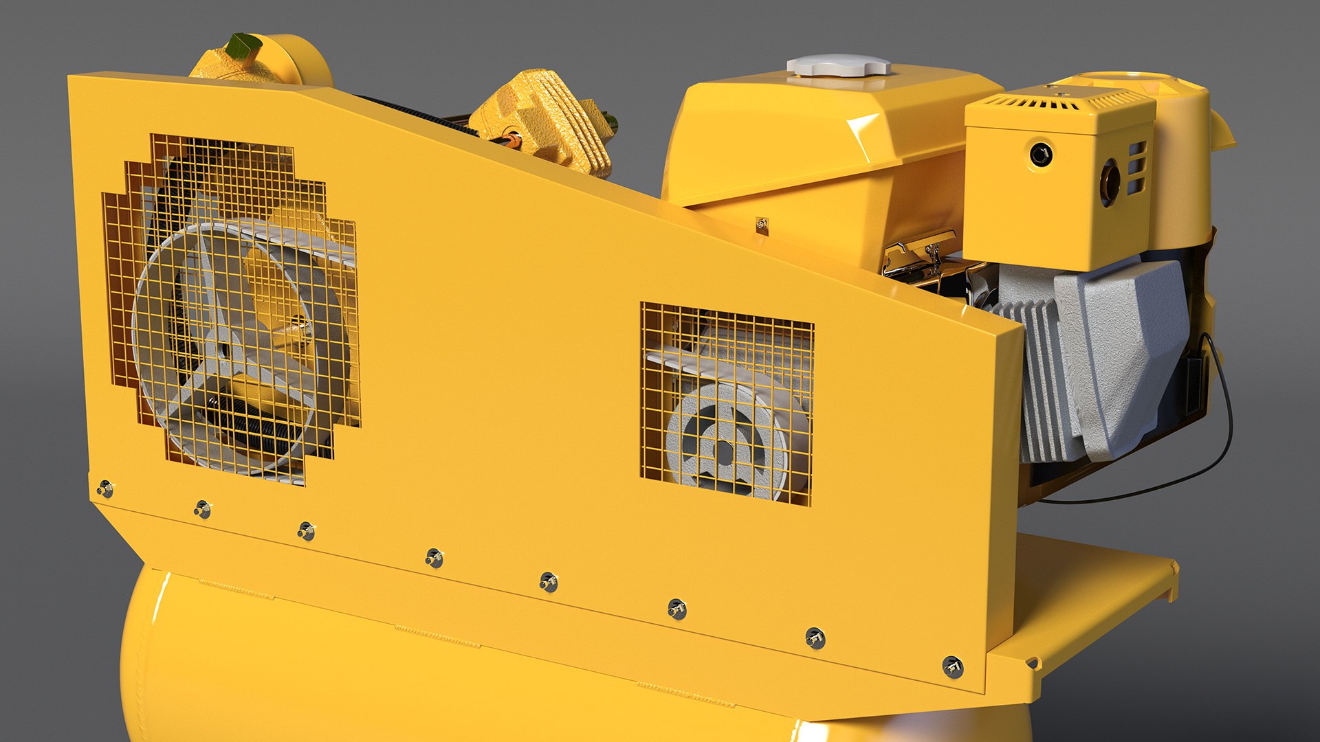 Industrial Yellow Piston Compressor 3D Model - TurboSquid 2143078