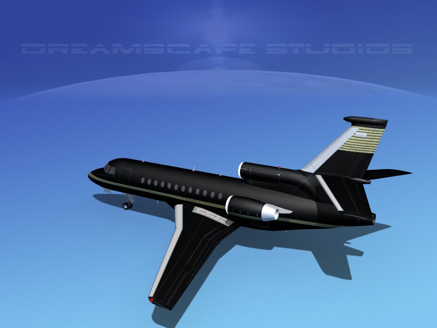 Turbines Dassault Falcon 900 3d Model