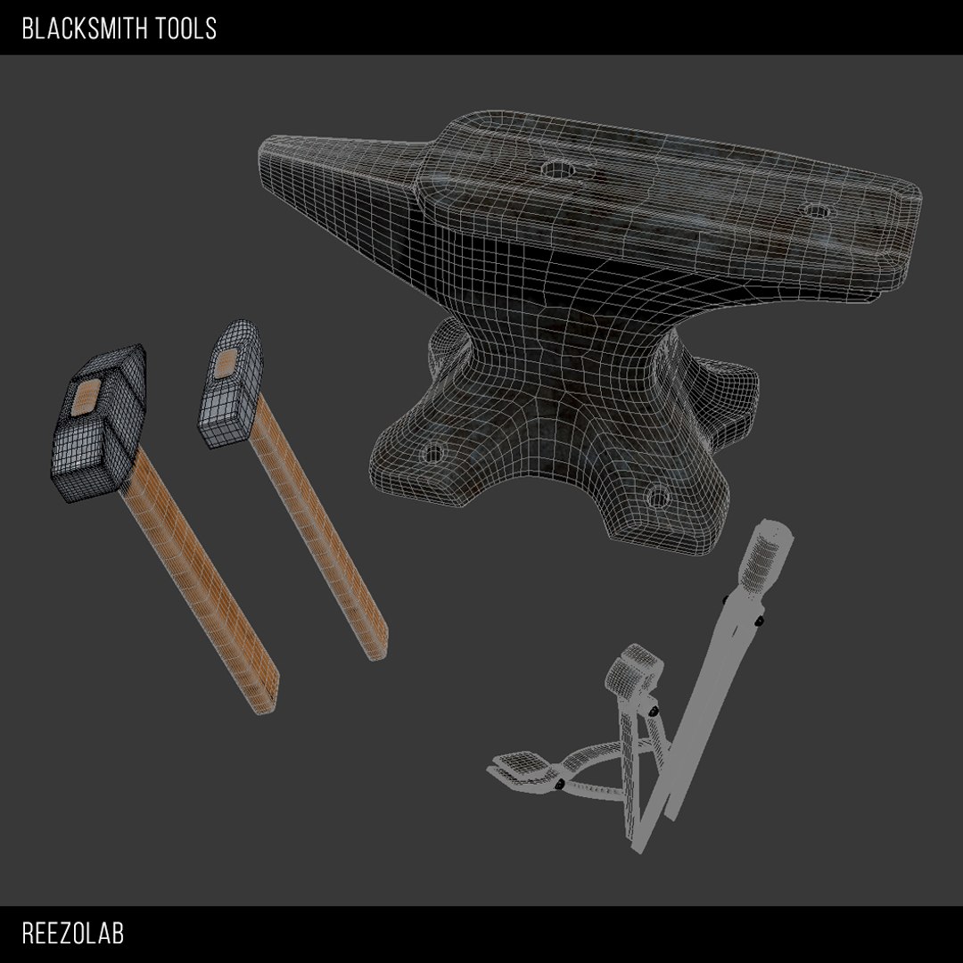 3d Model Blacksmith Tools