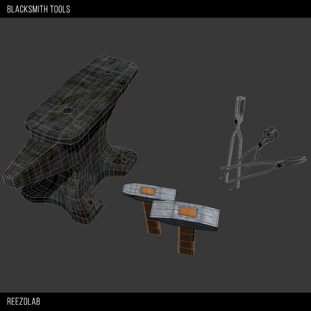 3d Model Blacksmith Tools