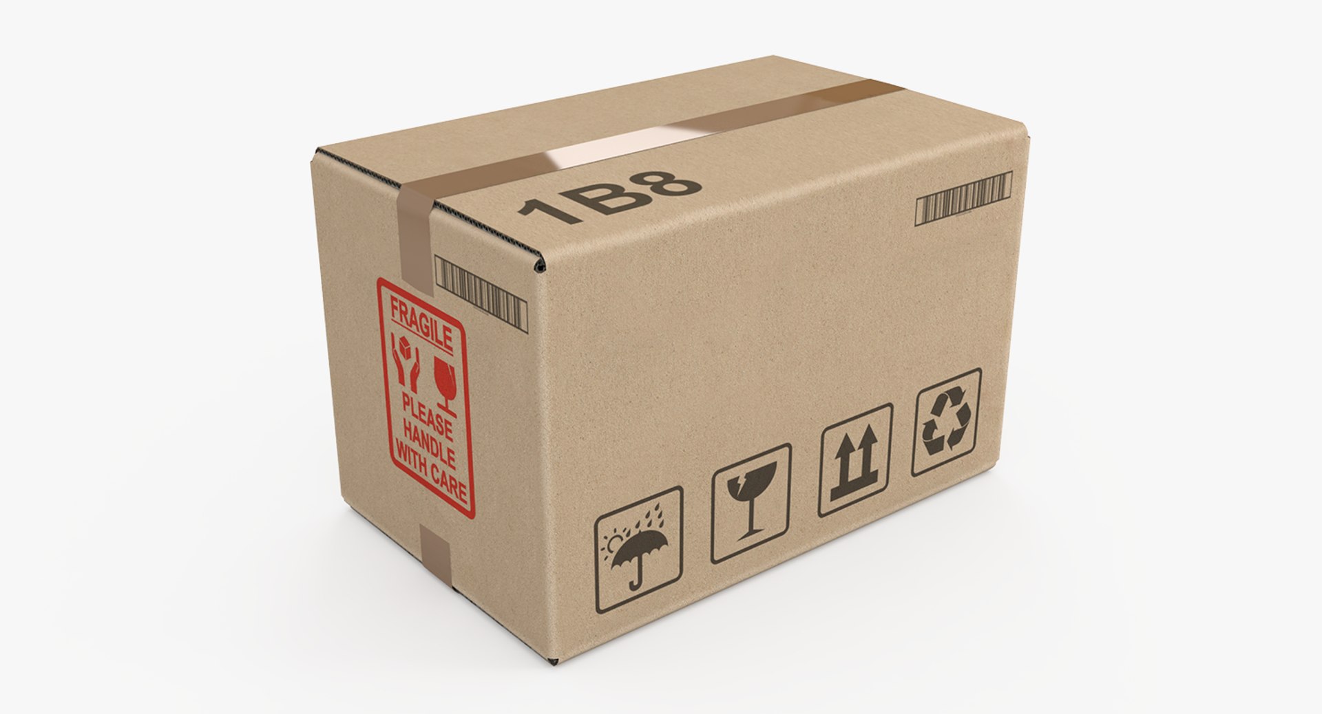 cardboard box small 3d max