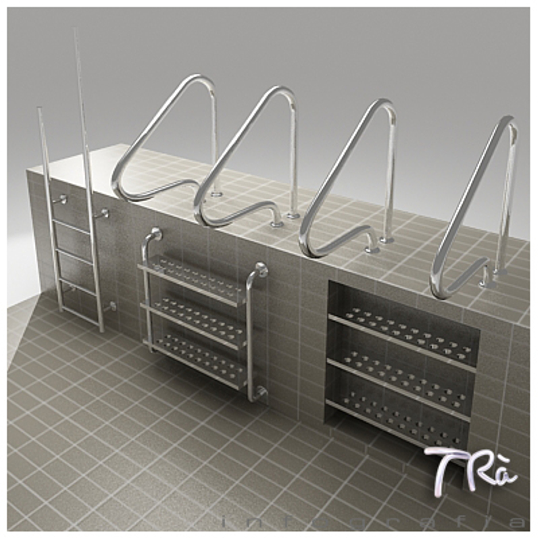 3d swimming pool ladders
