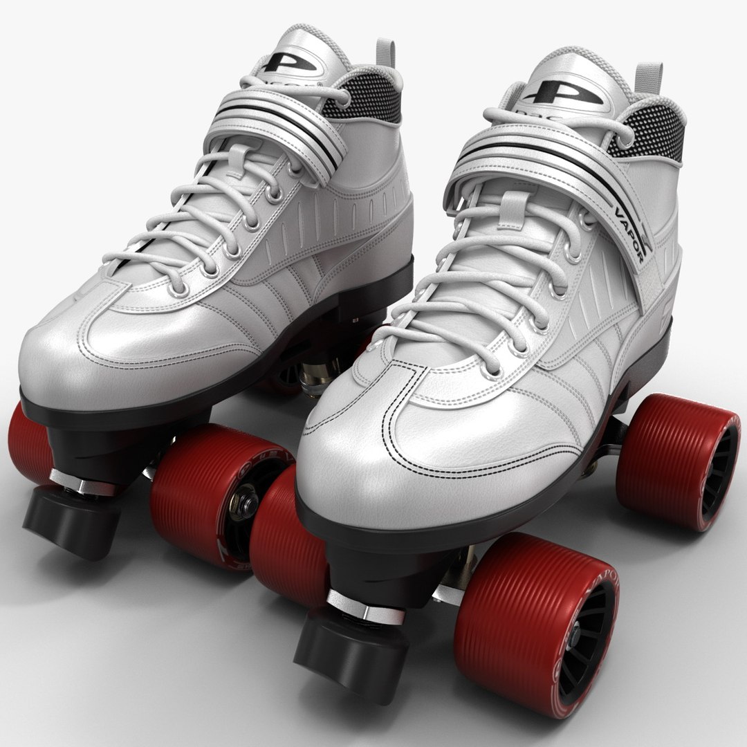Quad Roller Skates White 3ds