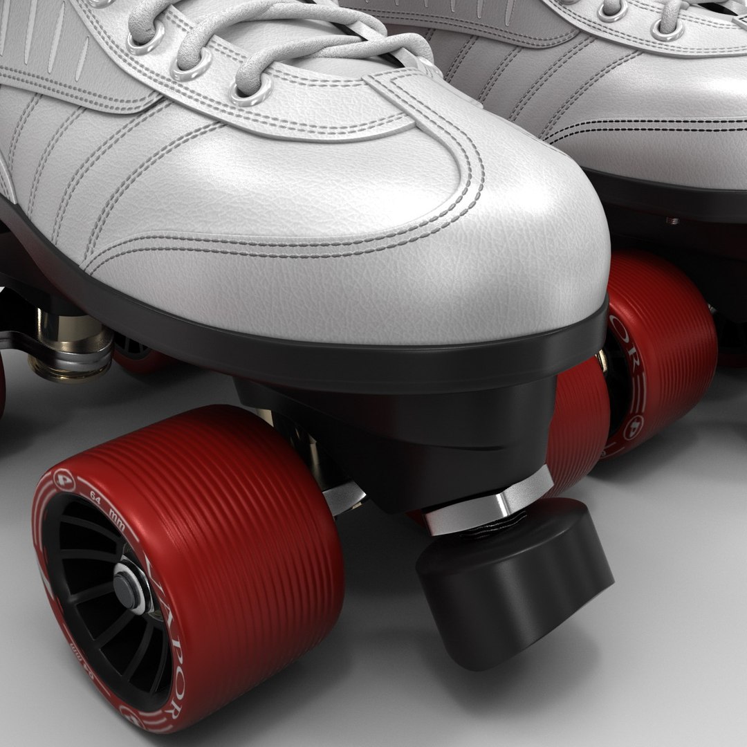 Quad Roller Skates White 3ds