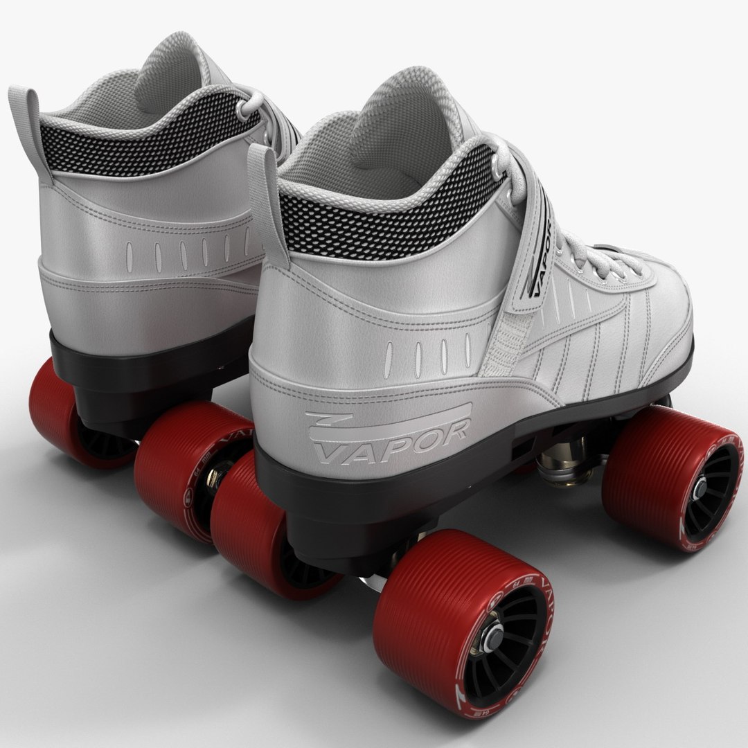 Quad Roller Skates White 3ds
