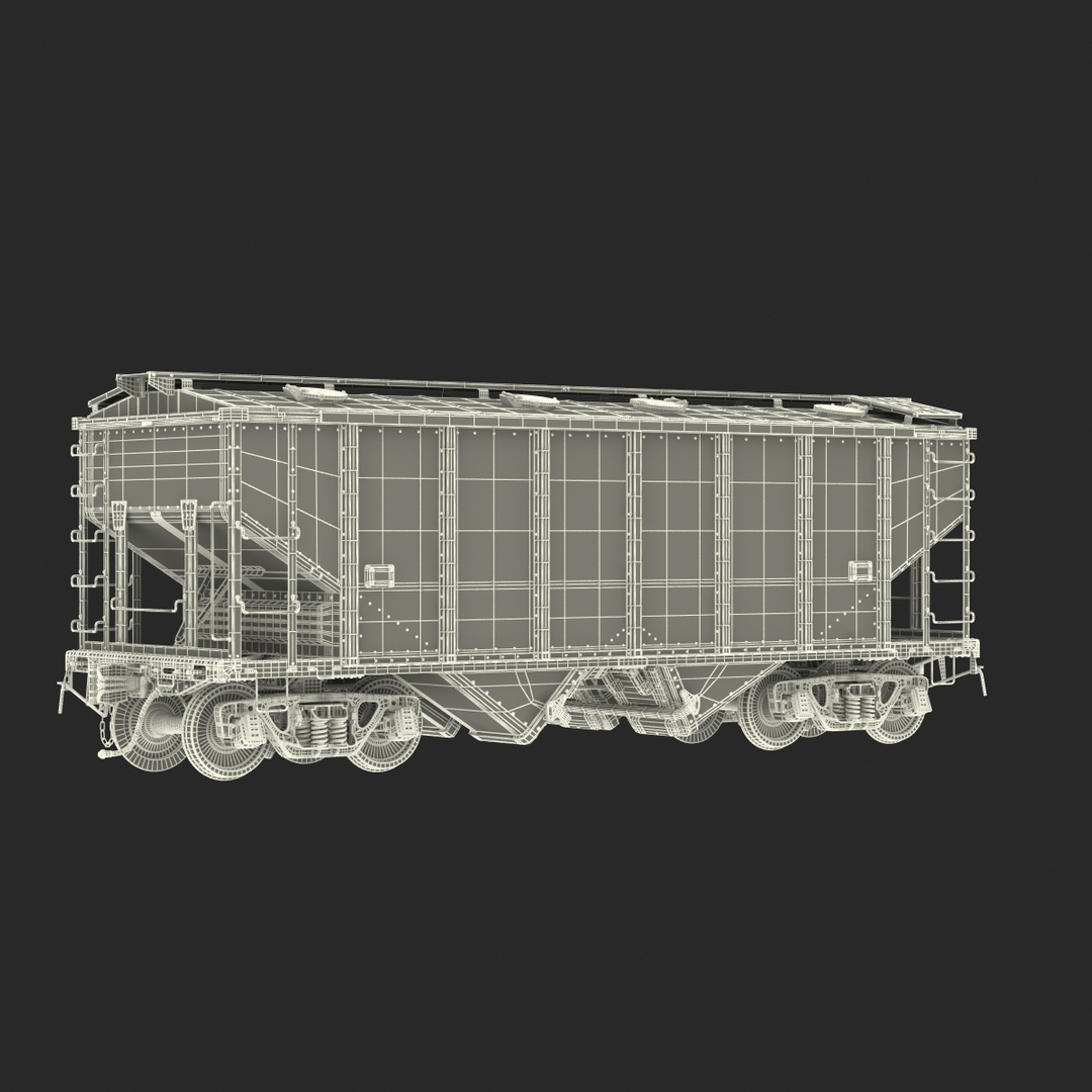 3d Covered Hopper Car