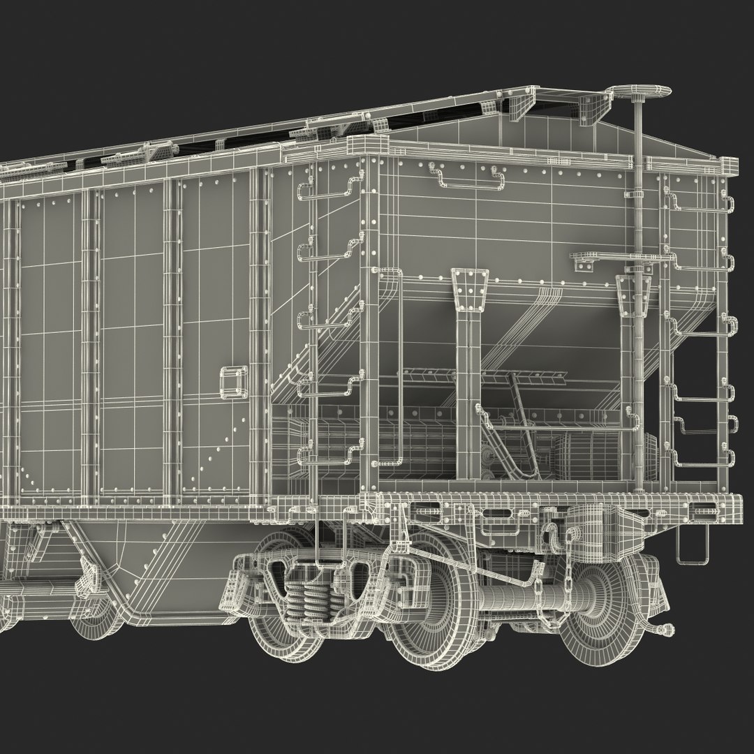 3d covered hopper car