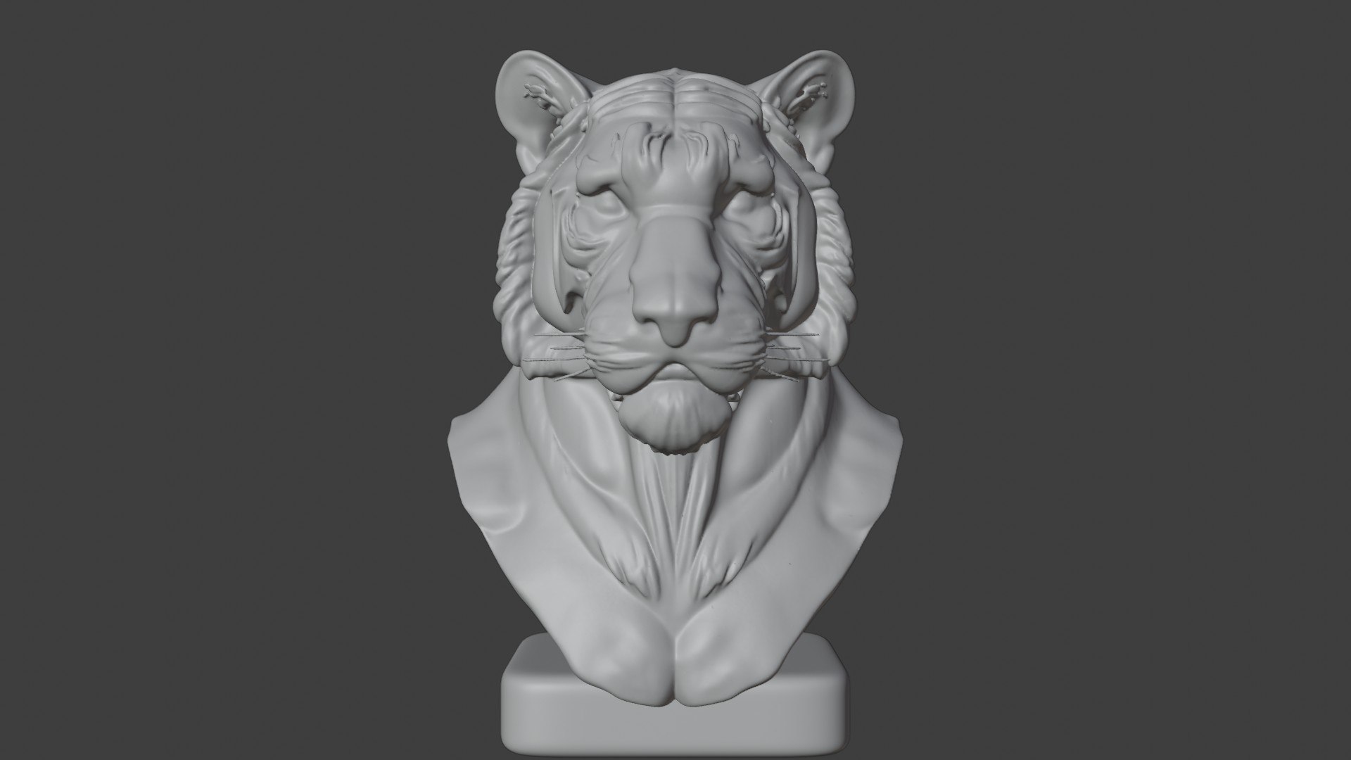 Majestic Bengal Tiger Bust - High-Detail Wildlife Sculpture - 3D STL ...