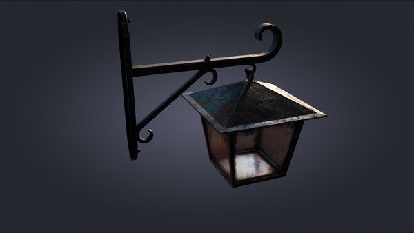 Antique Black Rusty Wall Lamp 3D model - TurboSquid 1774791