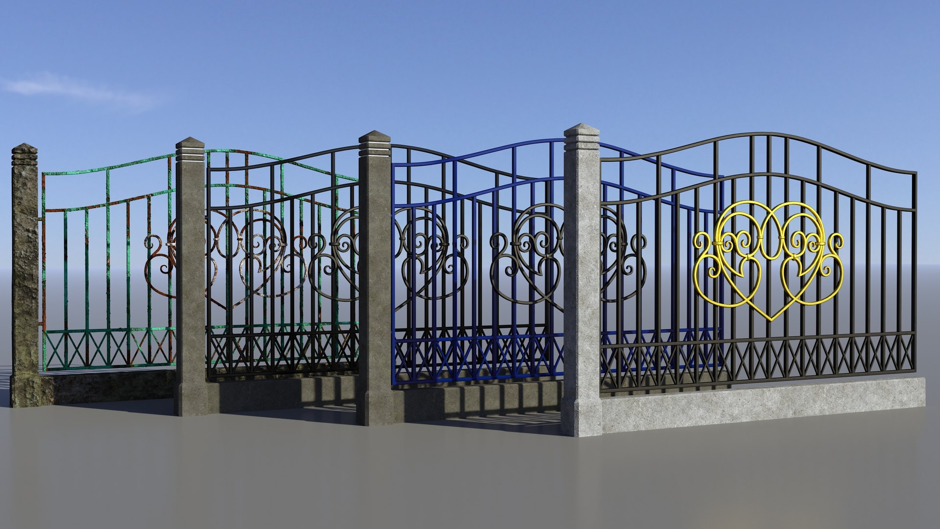 Iron Fence 3D Model - TurboSquid 1651060