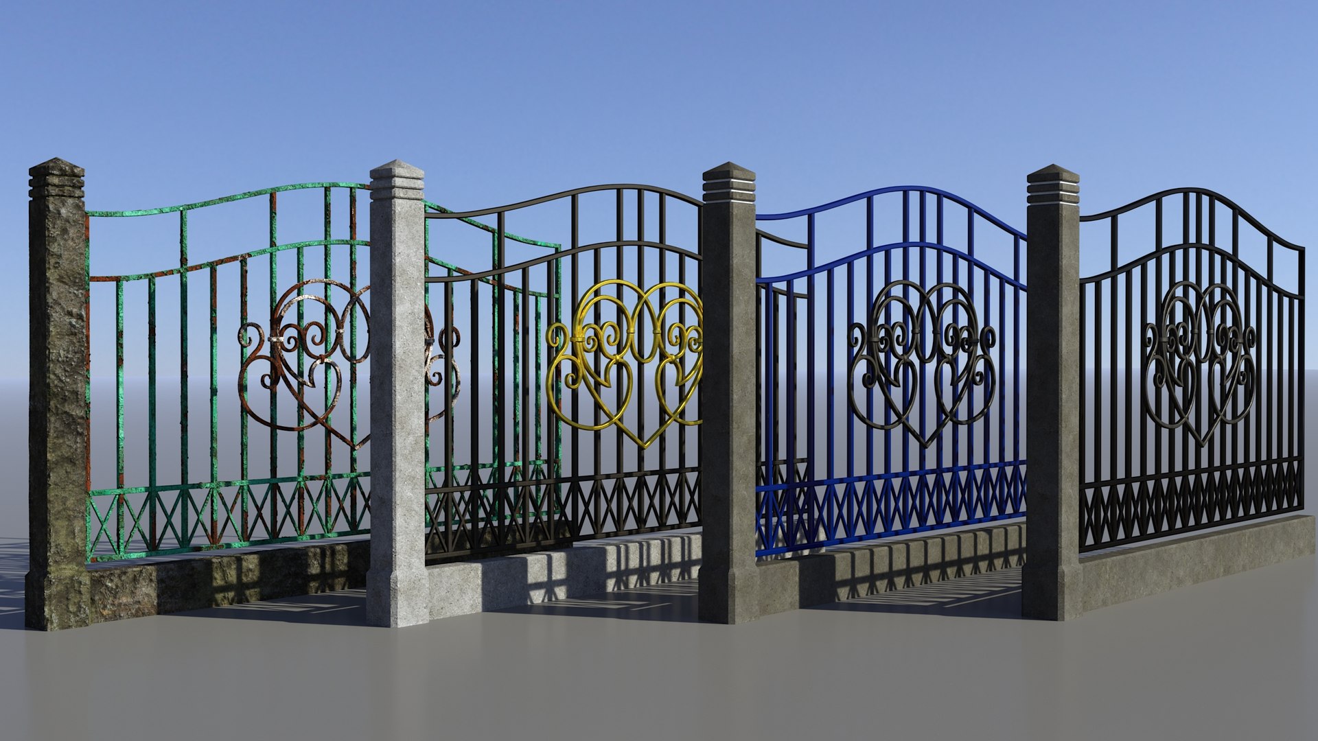 Iron Fence 3D Model - TurboSquid 1651060