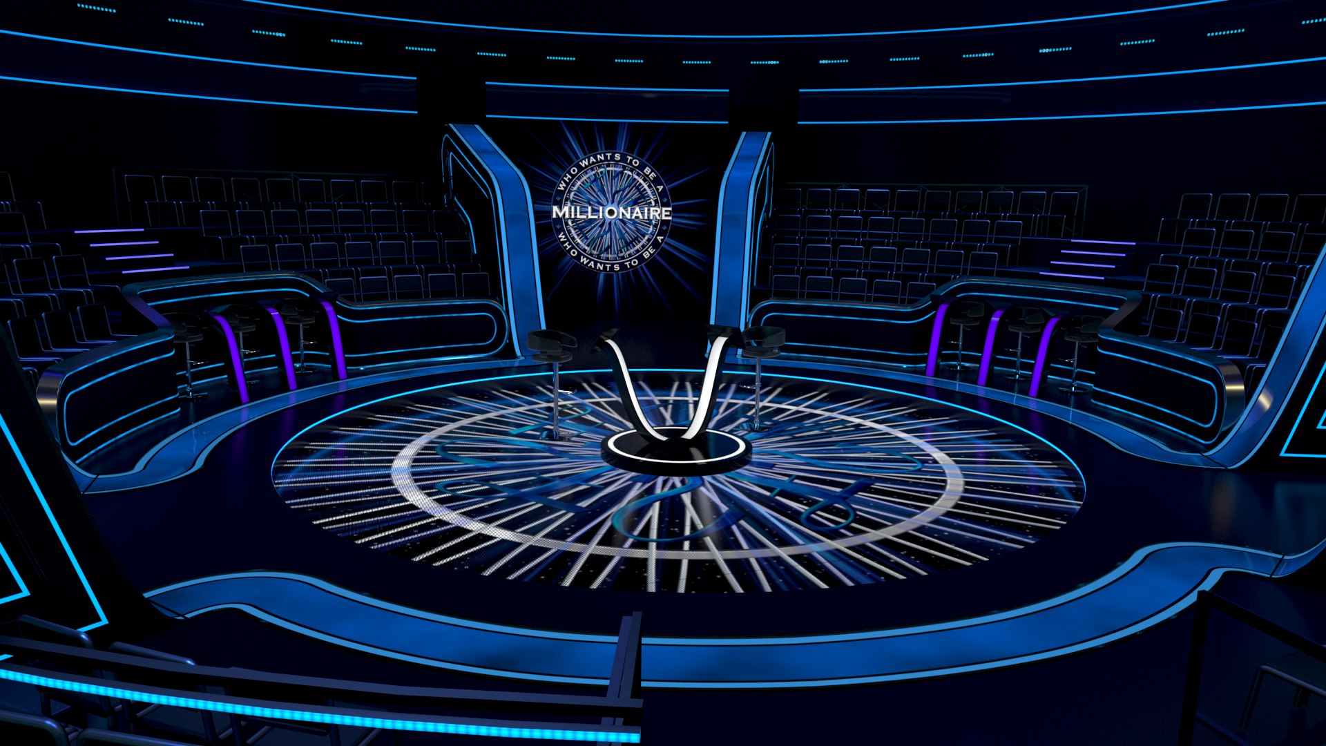 Who Wants To Be A Millionaire TV Studio Set UK 2 3D Model - TurboSquid ...