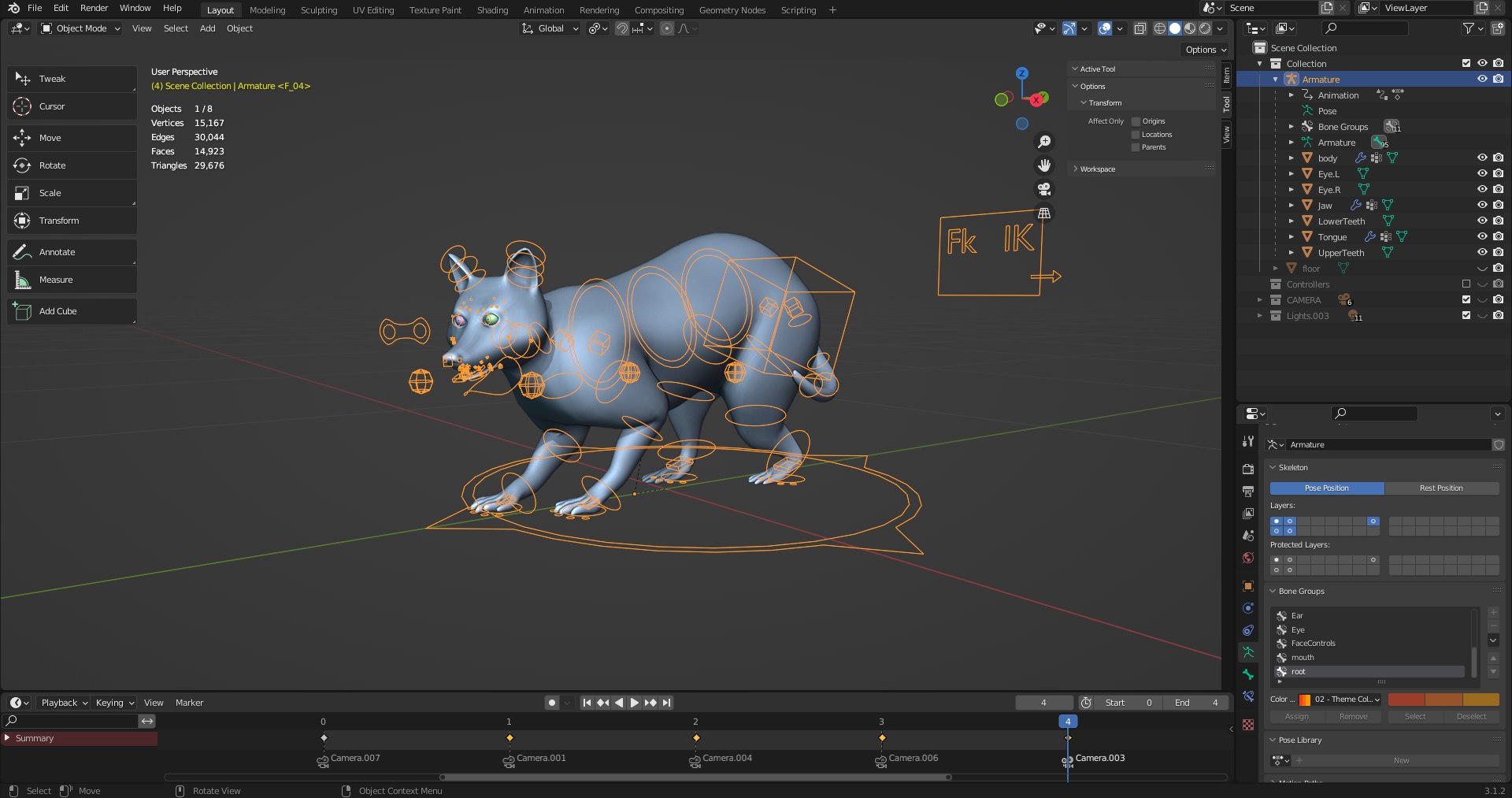 3D Fur Raccoon Rigged in Blender model - TurboSquid 2008738