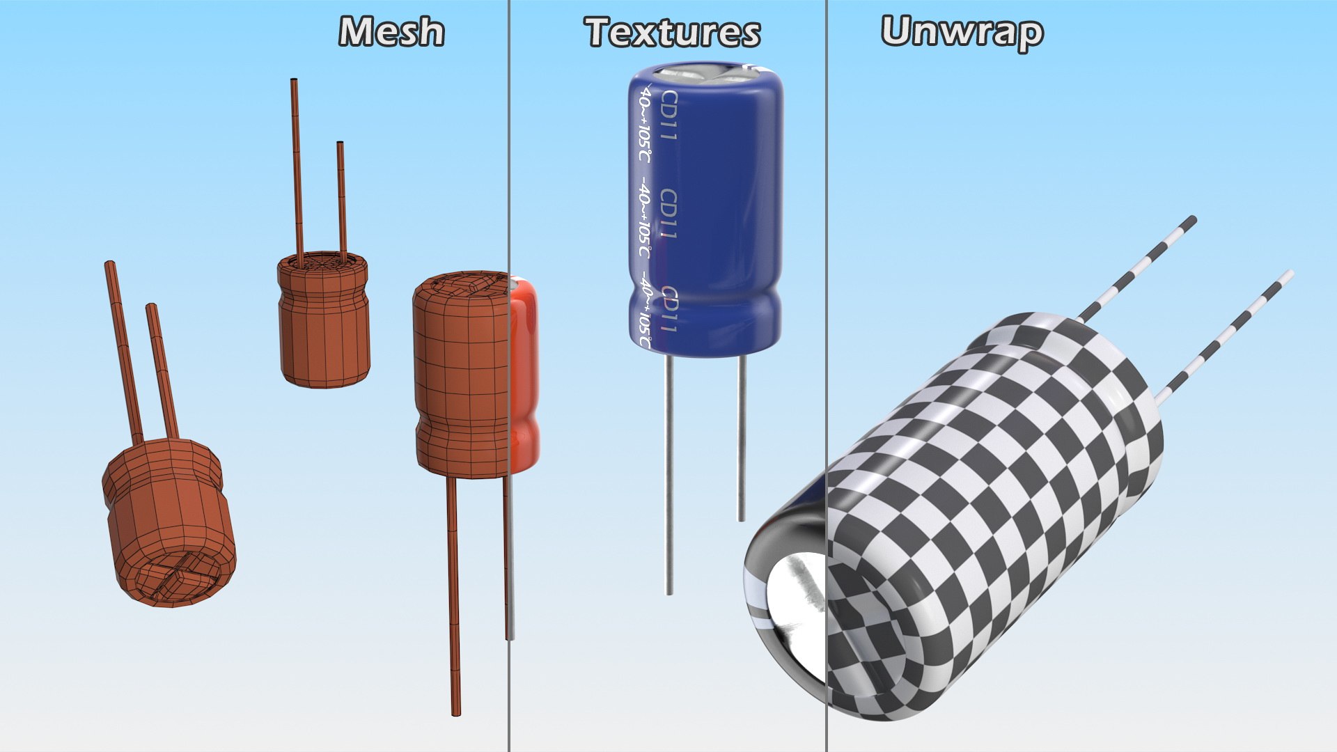 Aluminum Electrolytic Capacitor Set Model - TurboSquid 1667526