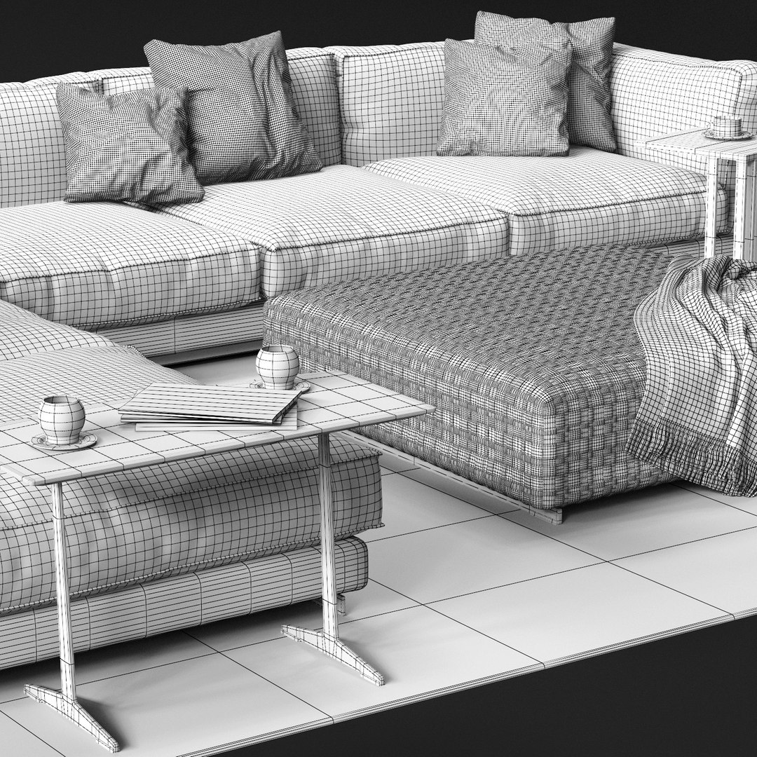 3D Flexform Cestone Corner Sofa - TurboSquid 1279598