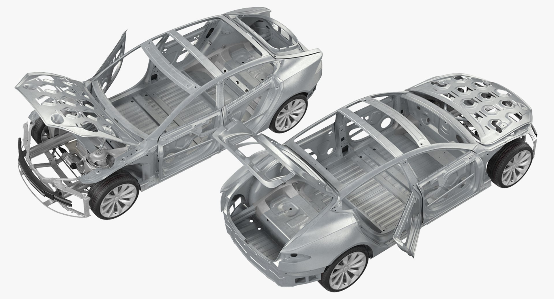 3d tesla s frame chassis model