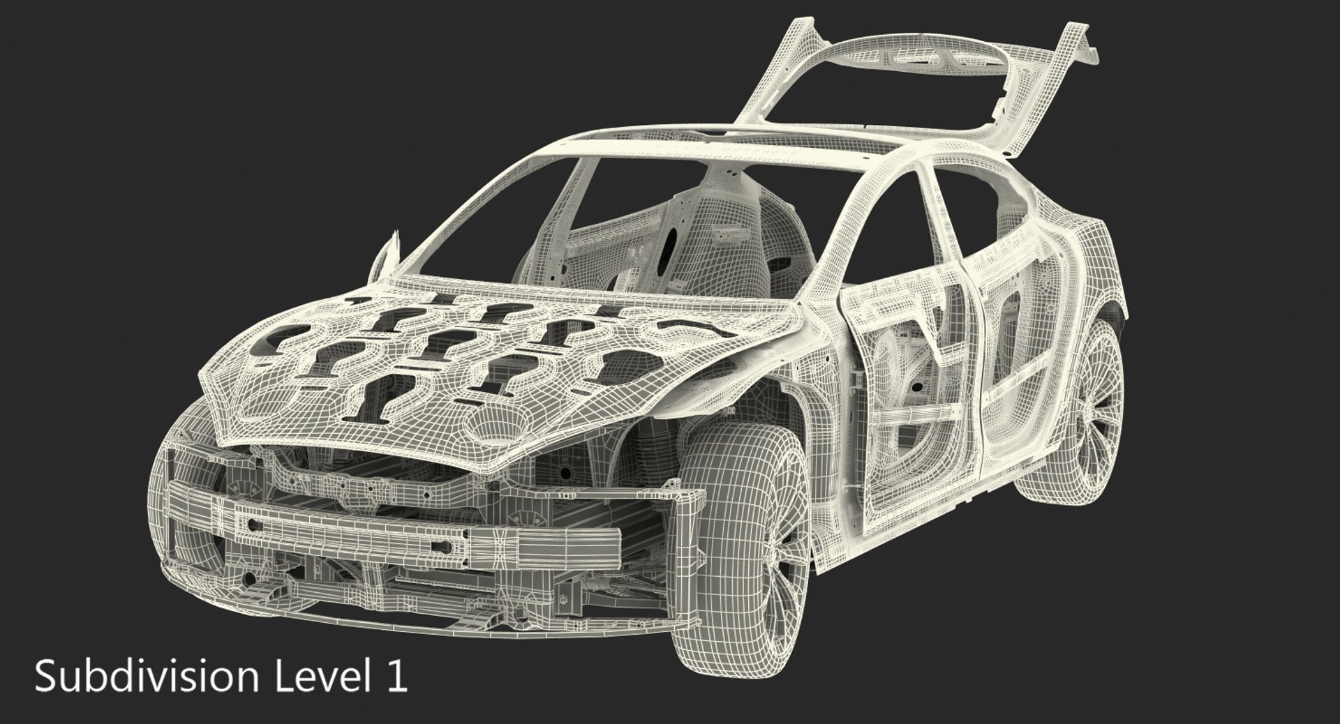 3d tesla s frame chassis model