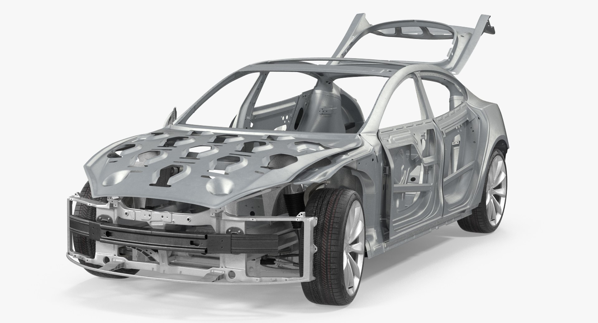 3d tesla s frame chassis model