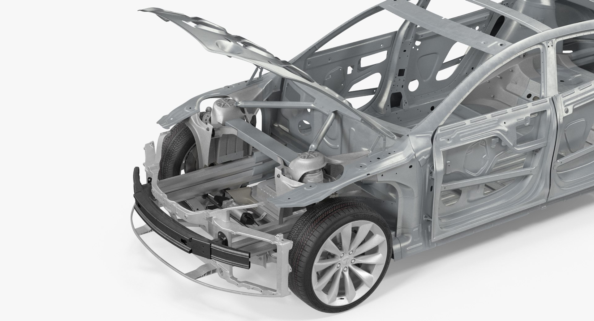 3d tesla s frame chassis model