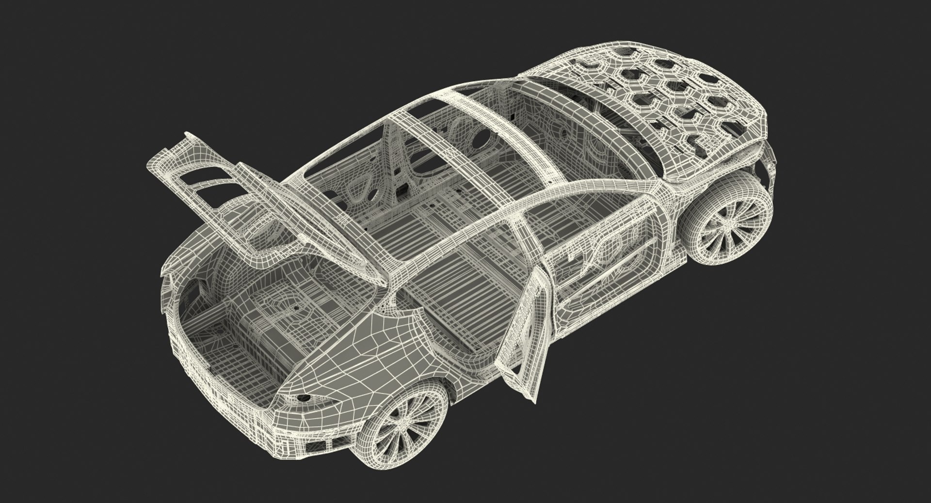 3d tesla s frame chassis model
