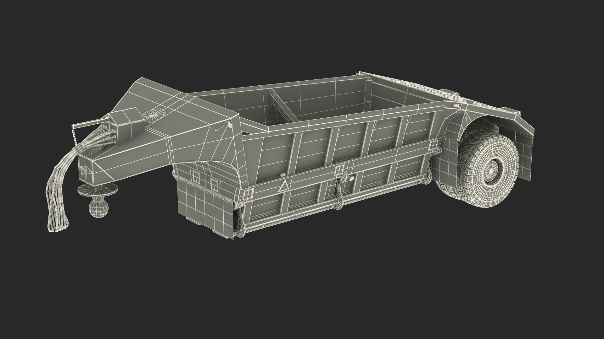 Bottom Dump Trailer New Rigged 3D Model - TurboSquid 1868539