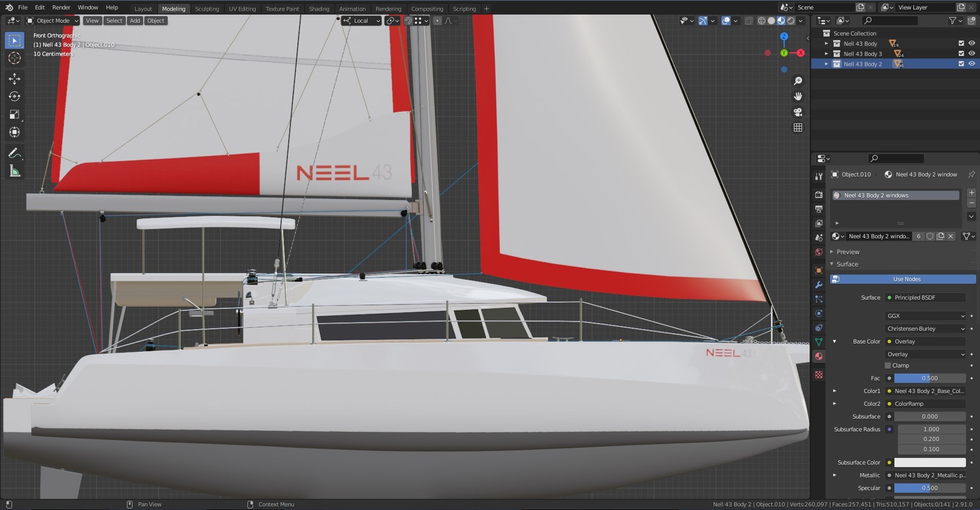 Trimaran Neel 43 Sailboat 3D Model - TurboSquid 1784873