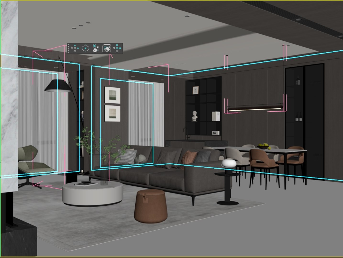 3D Lining Room And Dining Room - TurboSquid 2381833