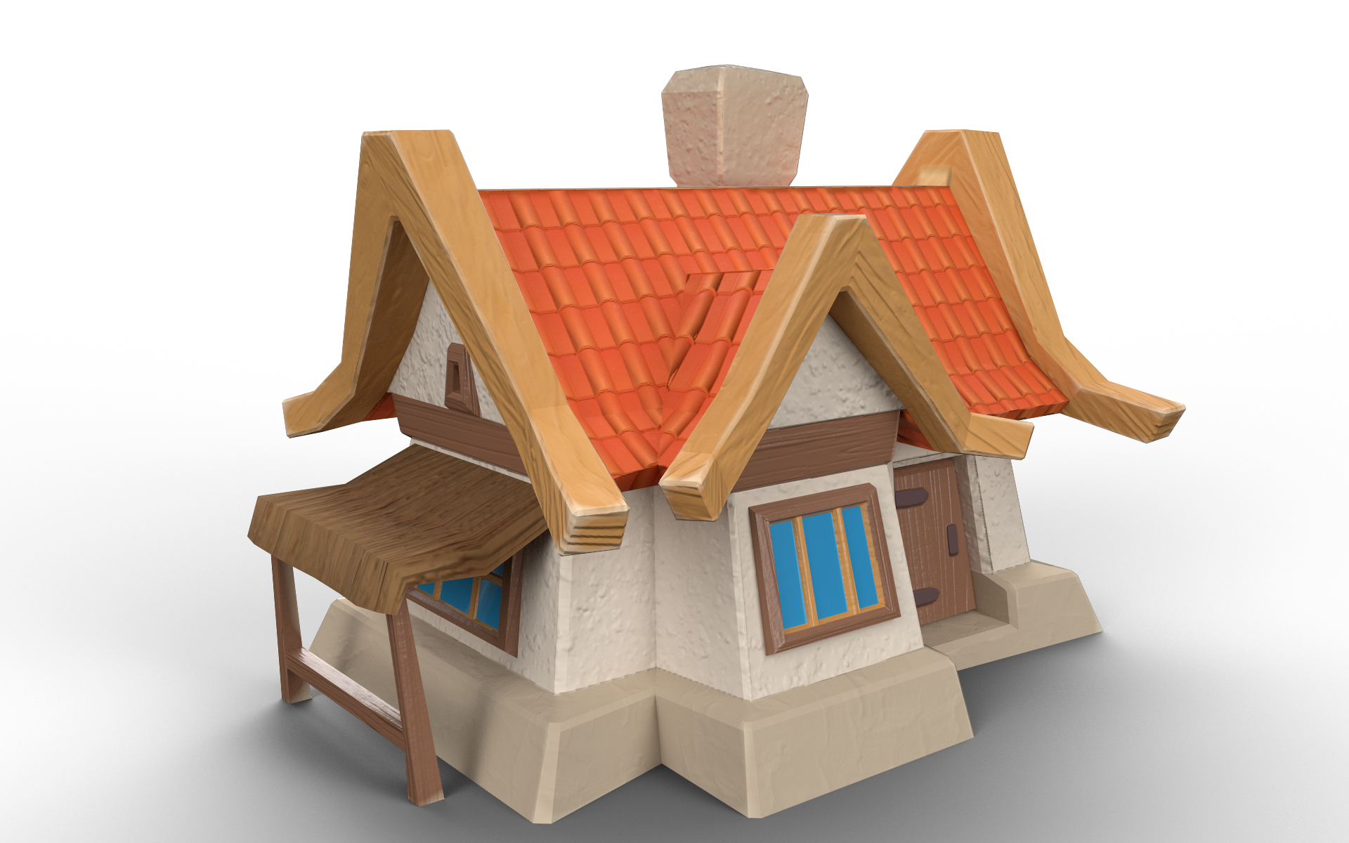 3D Stylized toy or cartoon small house - TurboSquid 1786936