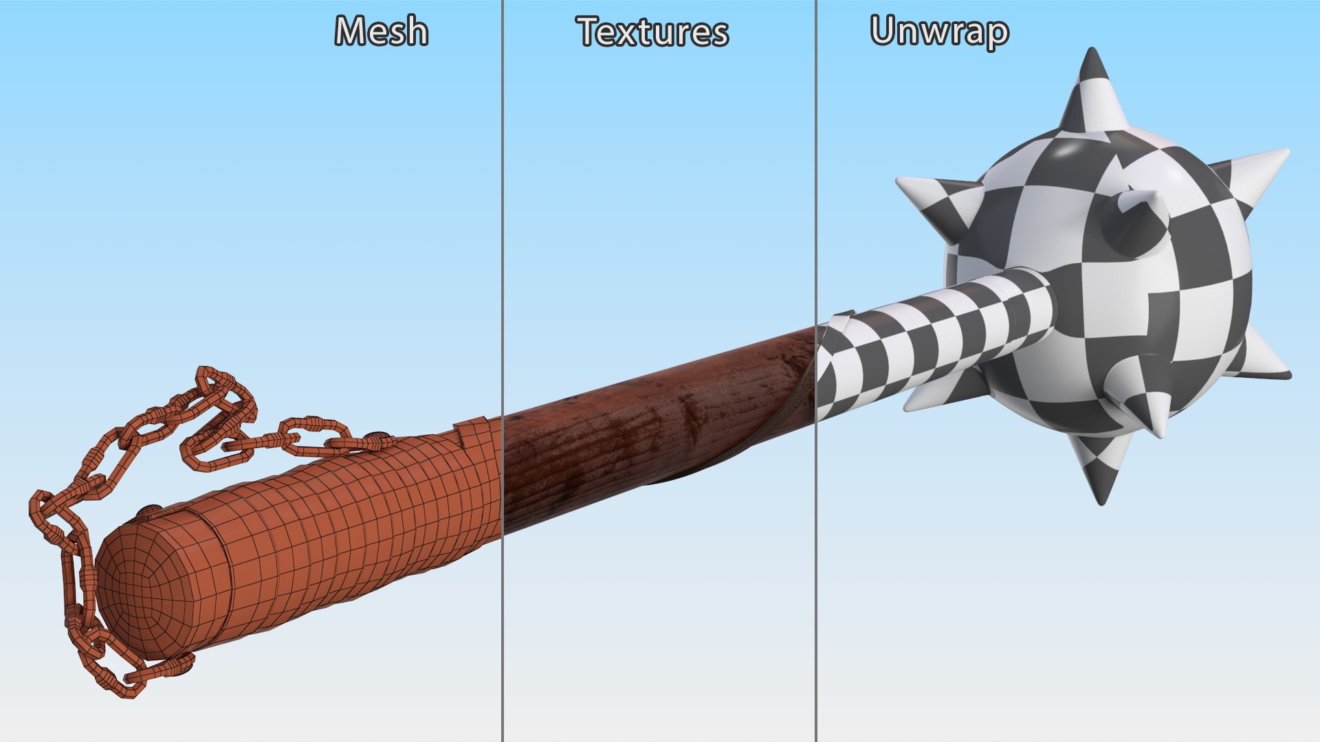 3D Model Morningstar Mace - TurboSquid 2076306