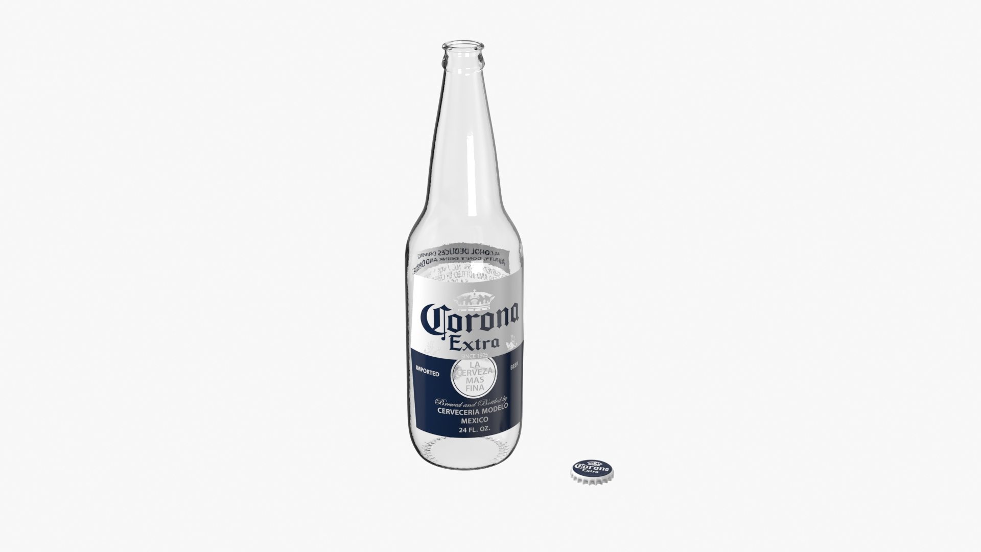 Empty Glass Corona Extra Beer Bottle 24oz Model - TurboSquid 2330116