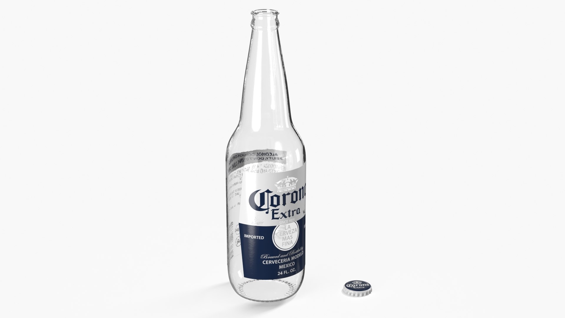 Empty Glass Corona Extra Beer Bottle 24oz Model - TurboSquid 2330116