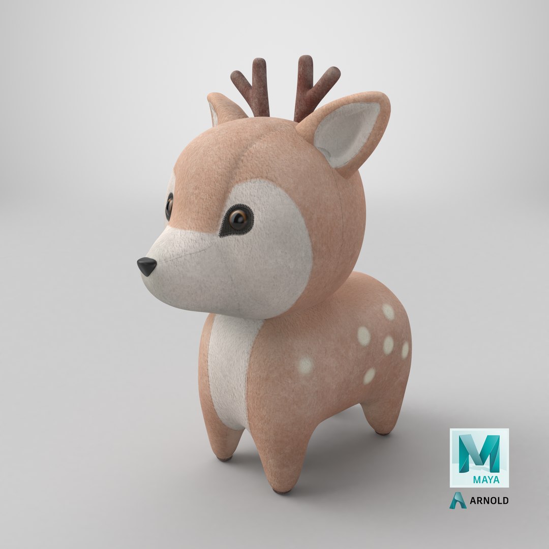 3D Plush Deer Toy Model - TurboSquid 2330576
